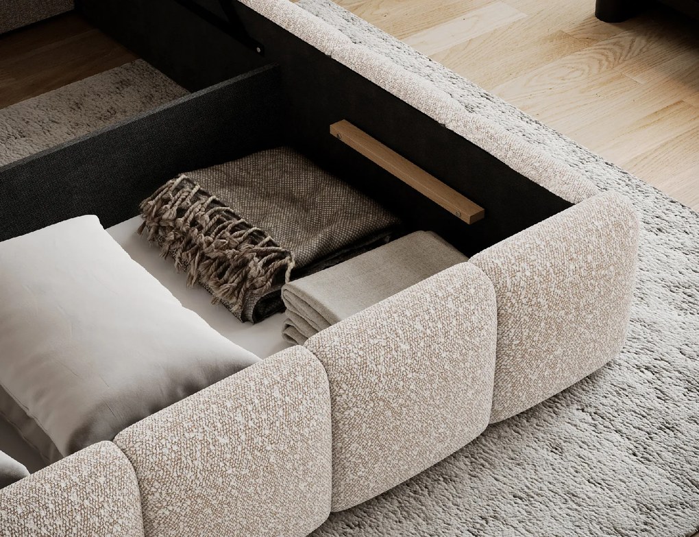 Postel Edvige + Dřevěný rám + plynový výtah + kontejner 160x200