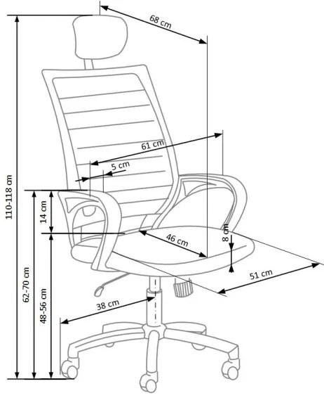 Kancelářská židle MIRI černá/bílá