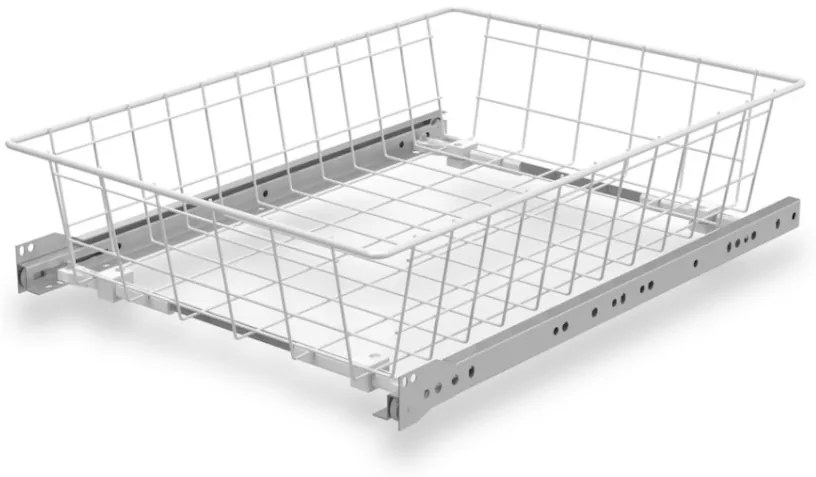 In-Design Výsuvný šatní koš na oblečení výška 120 mm bíla Šířka koše (mm): 235 mm, Minimální nastavitelná šířka: 250 mm, Maximální nastavitelná šířka: 310 mm
