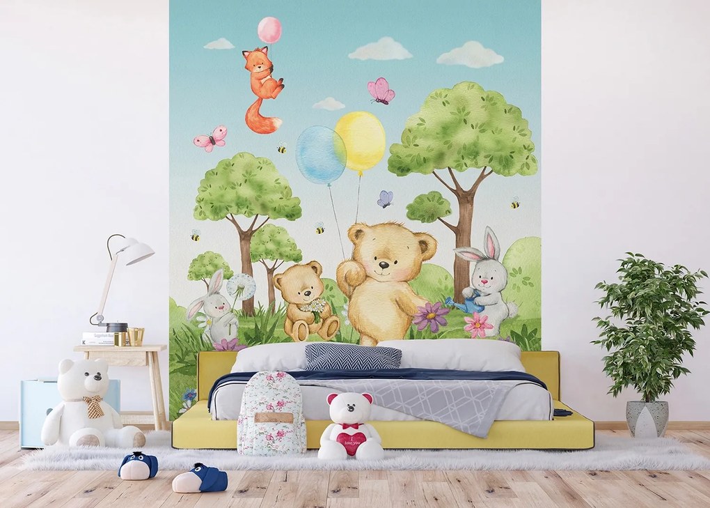 Dětská vliesová fototapeta na zed' Medvídek | 225 x 270 cm | DFTD3P5165