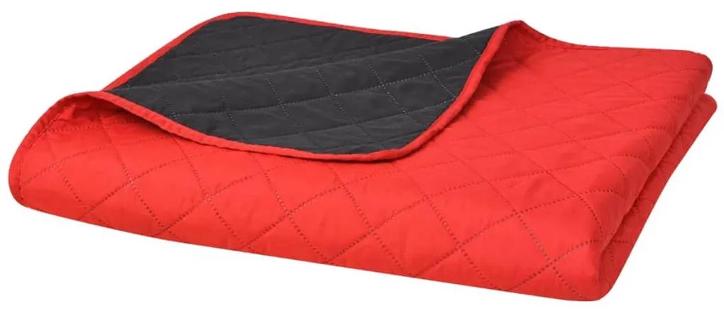 131552 vidaXL 131552  Double-sided Quilted Bedspread Red and Black 170x210 cm