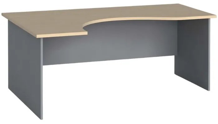 Ergonomický kancelářský pracovní stůl PRIMO FLEXI, 180 x 120 cm, šedá / bříza, levý