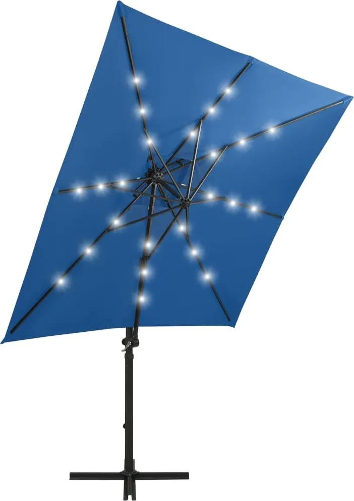 vidaXL Konzolový slunečník s tyčí a LED světly 250 cm [312325] Barva: Písková