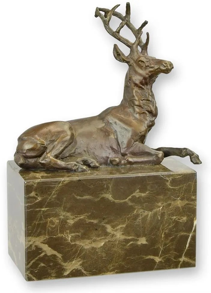Bronzová socha figurka - Jelen