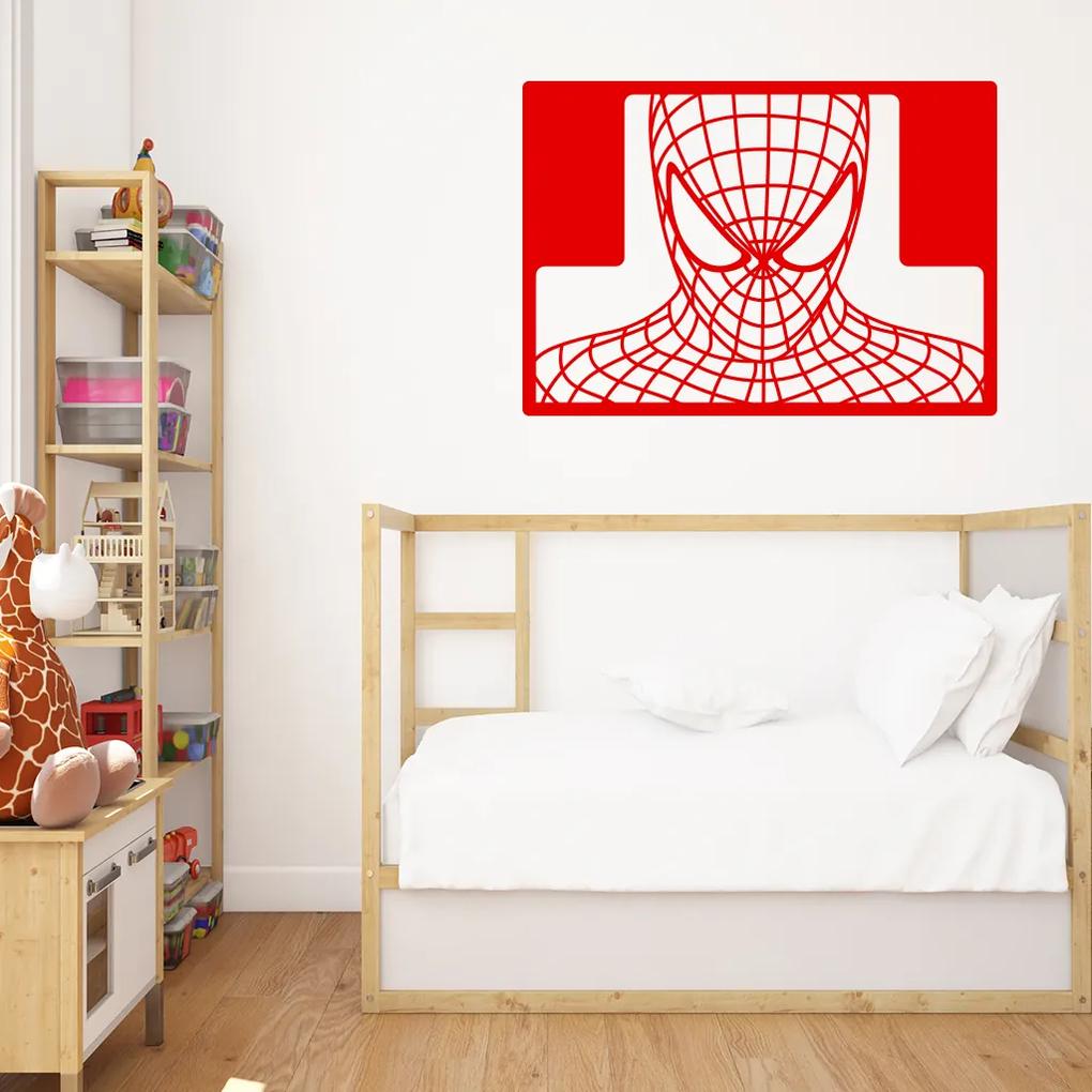 Živá Zeď Samolepka na zeď Spiderman portrét Barva: černá