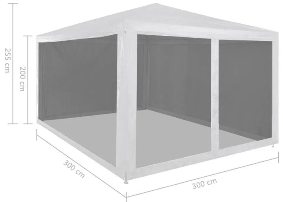 vidaXL Marketos Party stan se 4 bočními stěnami ze síťoviny 3 x 3 m