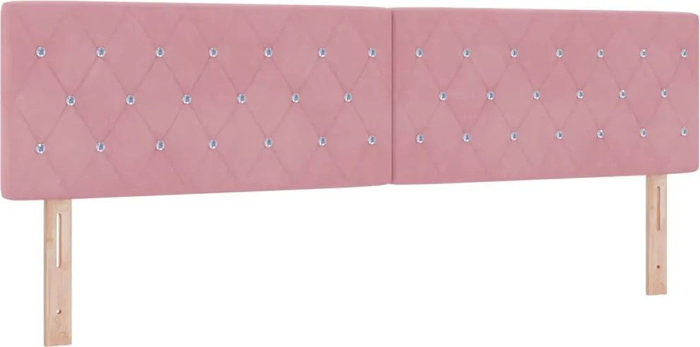 Postel s boxspringem s čelo Růžová 180 x 200 cm samet 3340351