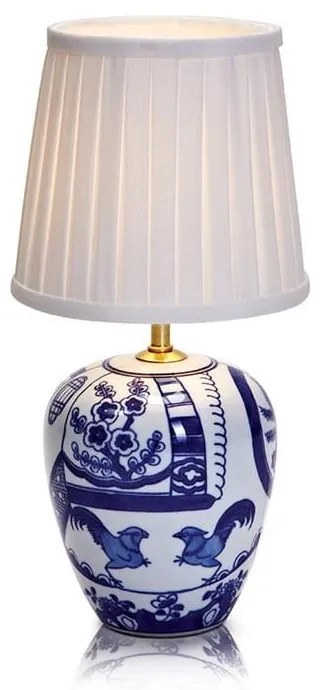 Modro-bílá stolní lampa Markslöjd Goteborg, výška 33 cm