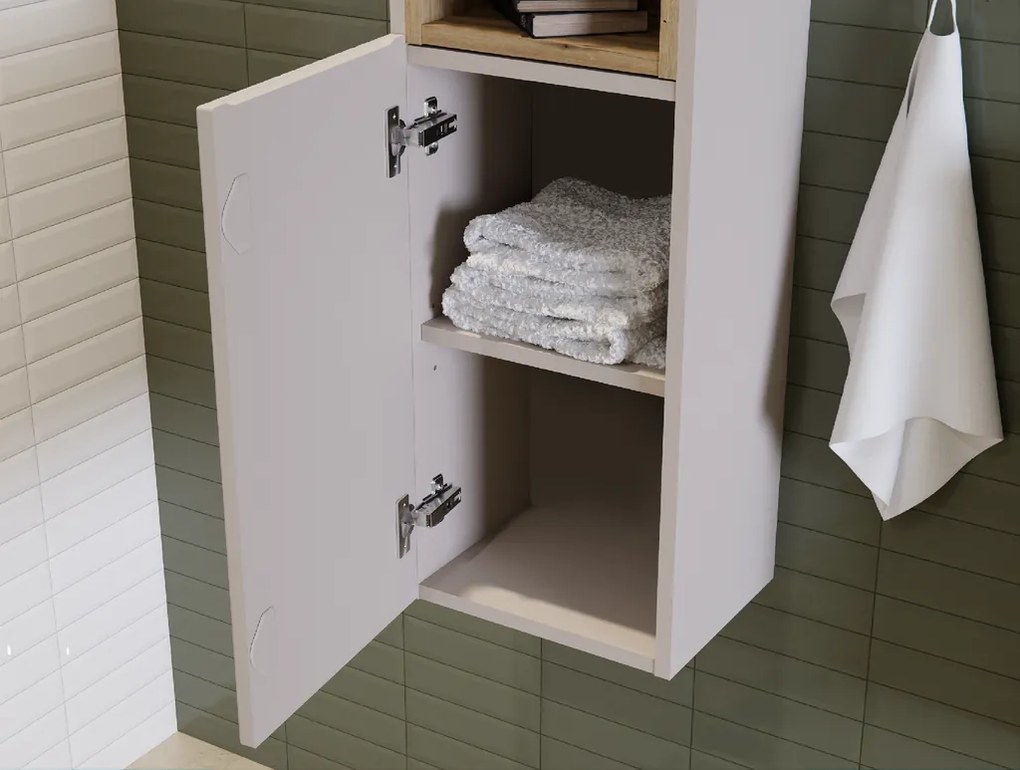 Comad Doplňková koupelnová skříňka vysoká Nova Cashmere 30 kašmír mat