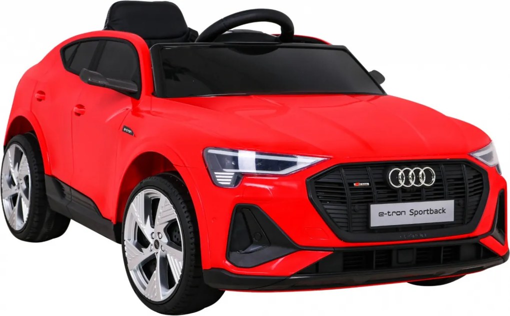 Ramiz Audi E-Tron Sportback pro děti červené + na dálkové ovládání + pohon 4x4 + pomalý start + rádio MP3 + LED