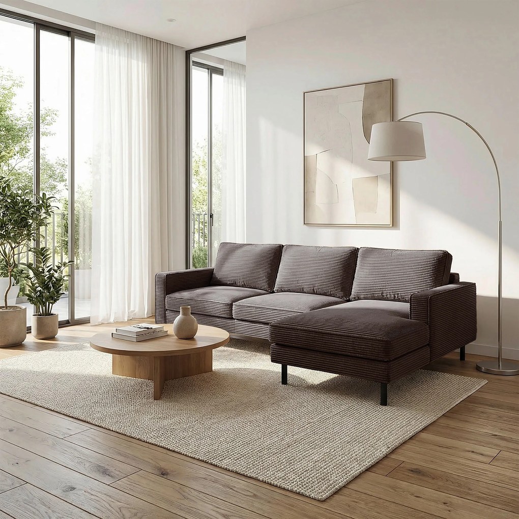 XXXLutz ROHOVÁ SEDAČKA, textil, šedohnědá Livetastic - Sedací soupravy - 00295101522M
