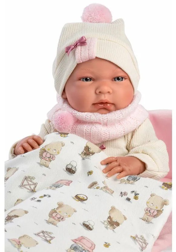 Llorens 73884 NEW BORN HOLČIČKA - realistická panenka miminko s celovinylovým tělem 40 cm
