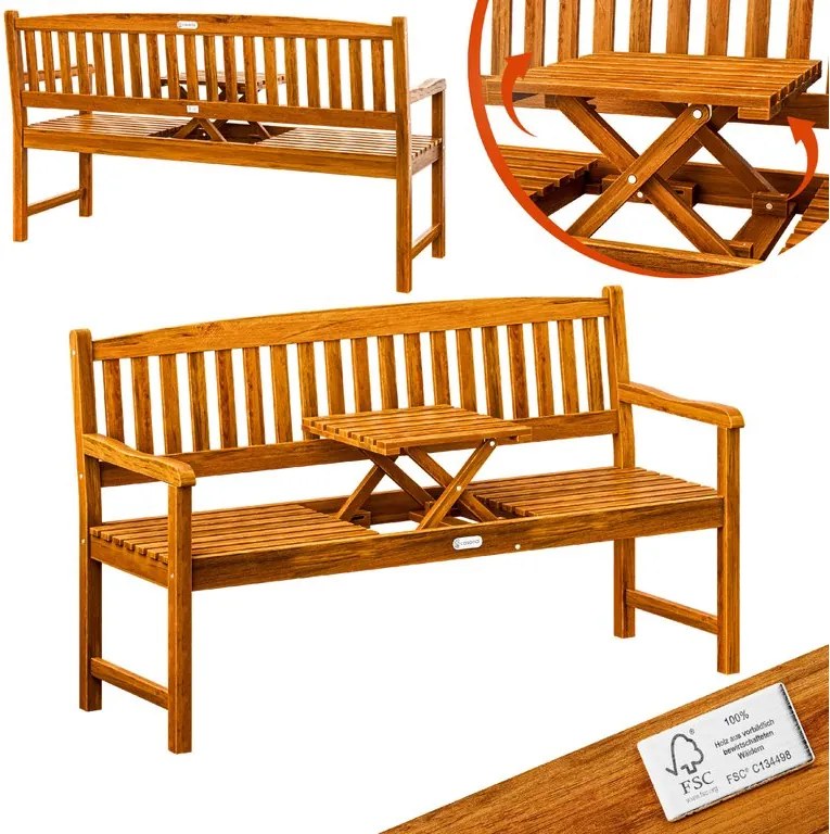Zahradní lavice Picknick s stůl eukalyptus certifikace FSC®