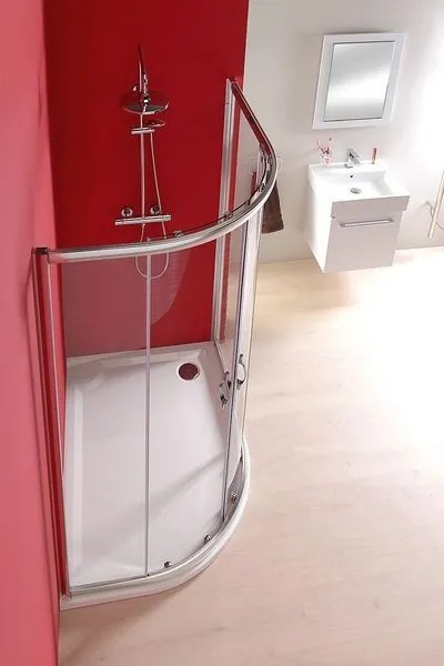 Gelco Riva GR10080R sprchová vanička z litého mramoru 100 x 80 x 4 cm čtvrtkruhová pravá