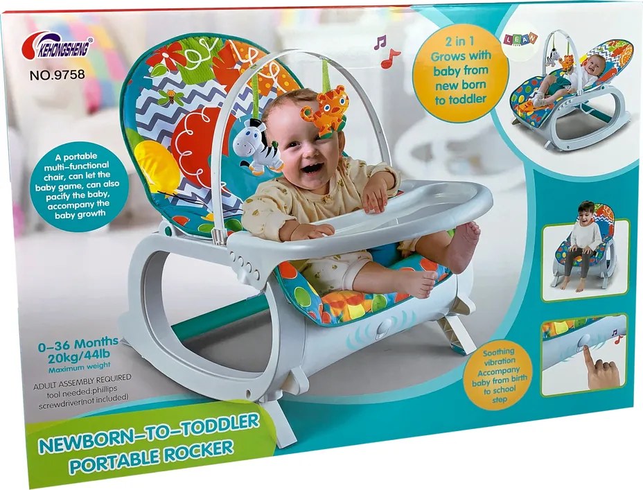 Lean Toys Kolébka Rocker Seat křeslo na krmení 2v1 Vibrační hudba