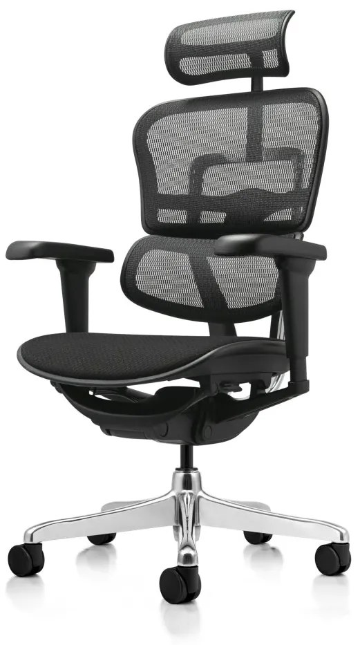 Office Pro Kancelářská ergonomická židle SIRIUS NEO – opěrák síť, čalouněný sedák, černá