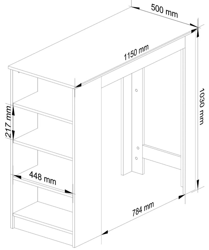 Barový stůl HIKER 115 cm bílý/dub sonoma