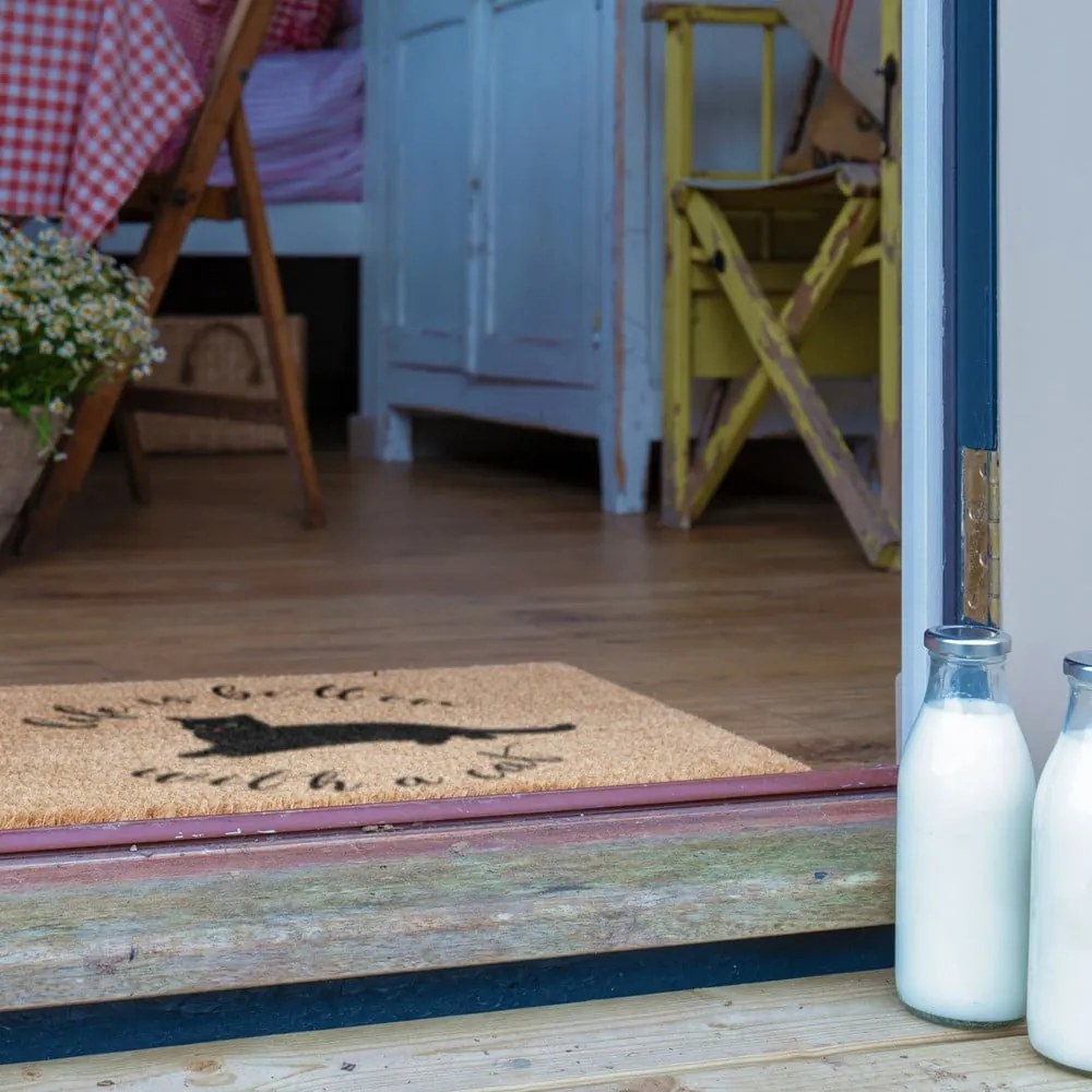 Rohožka z kokosového vlákna 40x60 cm Life Is Better With a Cat – Artsy Doormats