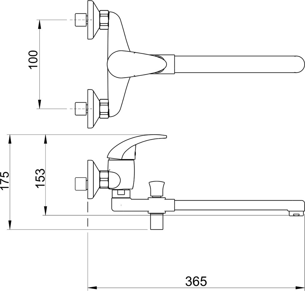 Novaservis NovaservisTitania Iris 92033/1,0 Vanová baterie paneláková nástěnná 100 mm