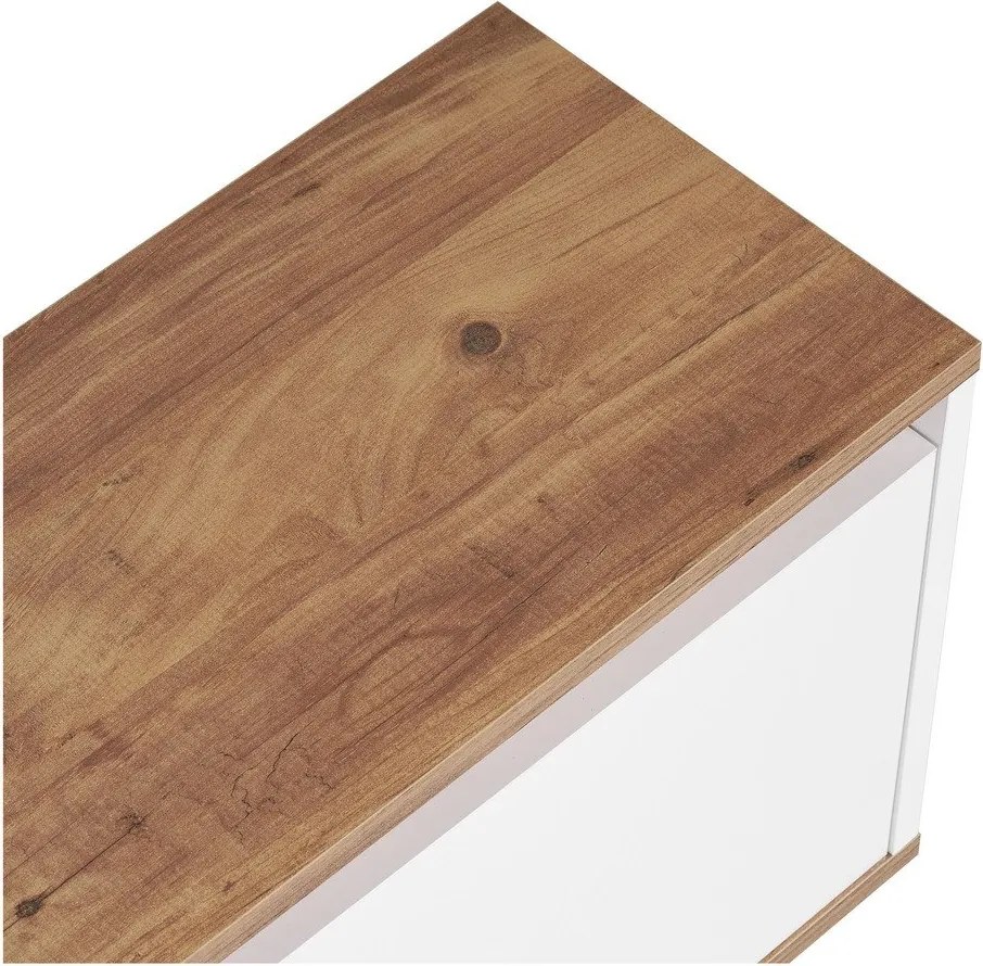 Bílý/v přírodní barvě TV stolek v dekoru borovice 160x42x30 cm Sentinel – Kalune Design