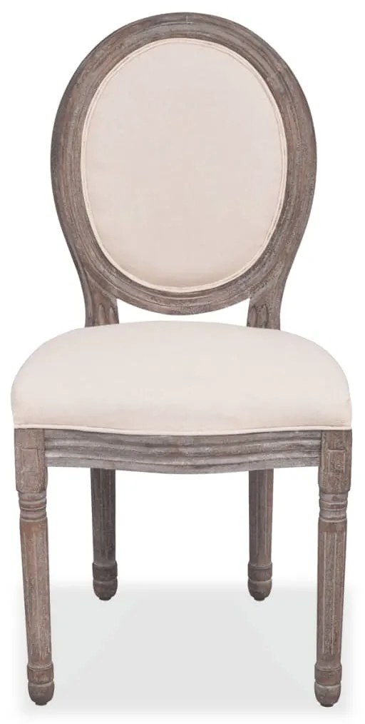 Jídelní židle 6 ks krémové textil - Default Title
