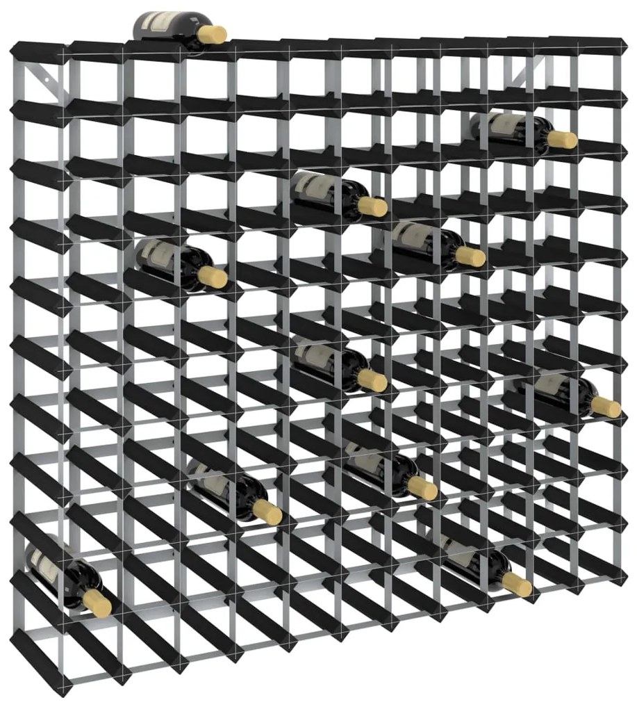 vidaXL Marketos Stojan na víno na 120 lahví černý masivní borové dřevo