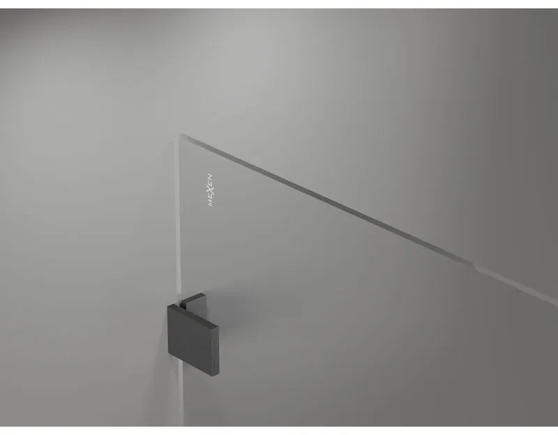 Mexen Lunar sprchová stěna pravá 110 x 200 cm, 8mm čiré sklo, broušený grafit, 830-110-000-66-00-P