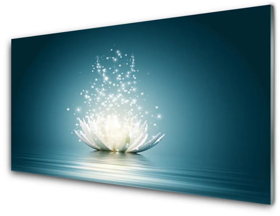 Obraz na skle Květ Lotosu 125x50 cm