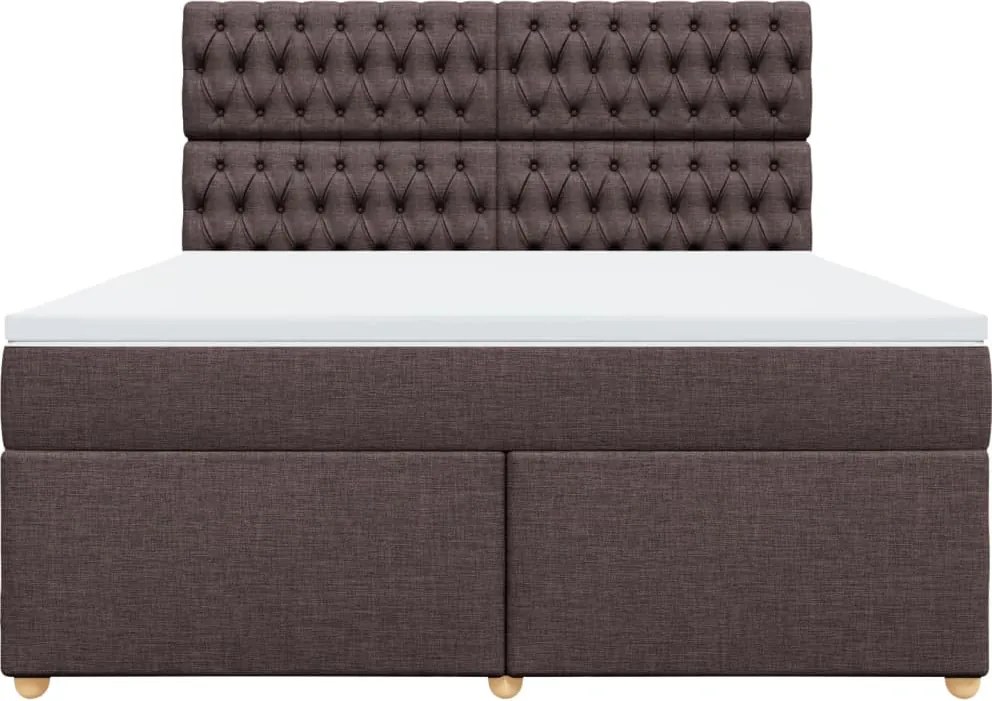 Box spring postel s matrací tmavě hnědá 180x200 cm textil 3291369