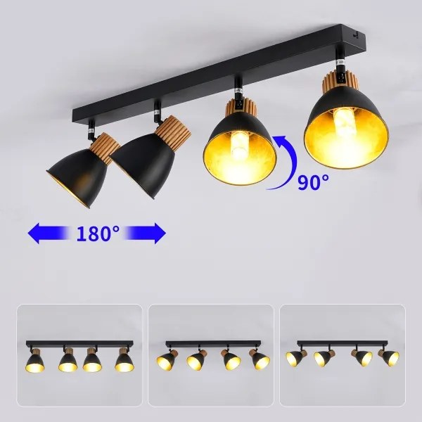 Brilagi - Bodové svítidlo ODENSE 4xE14/10W/230V dřevo/černá