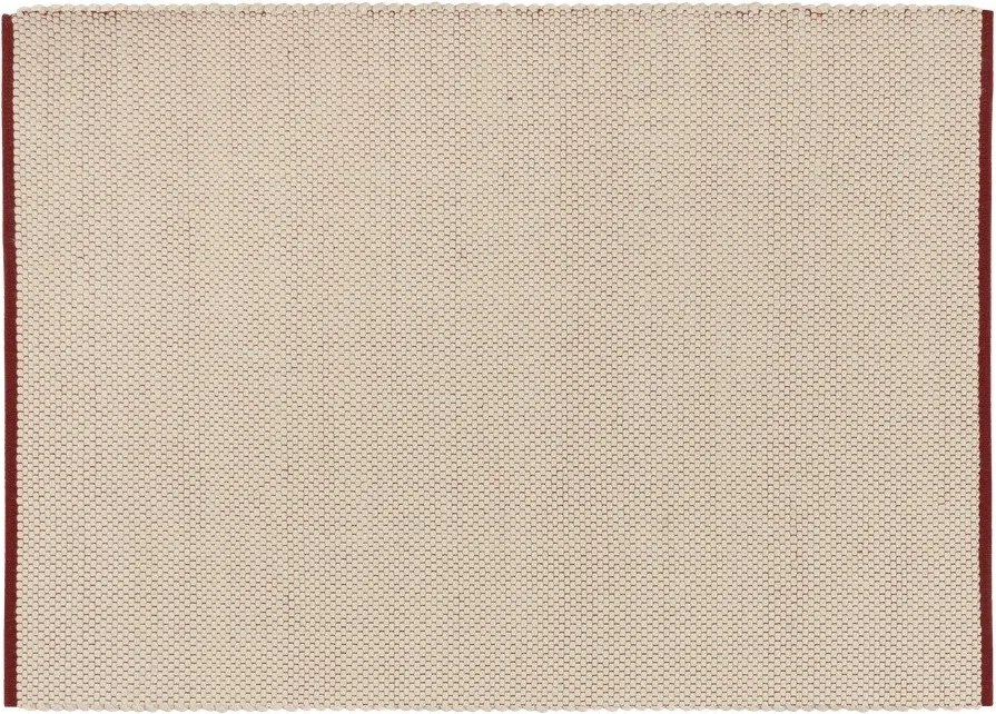 Červený/béžový ručně tkaný vlněný koberec 140x200 cm Lenu – noo.ma