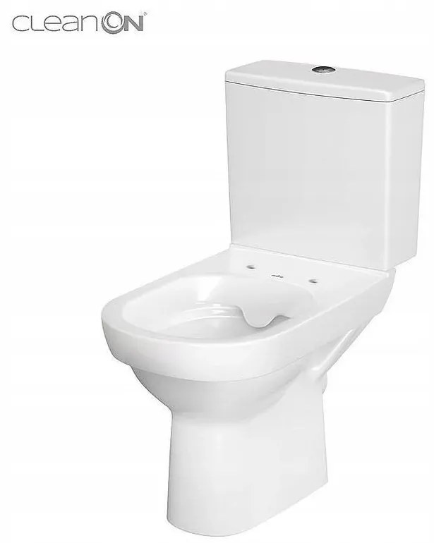 Cersanit CITY - WC kombi + antibakteriální sedátko s funkcí pomalého zavírání, horizontální odpad, přívod vody zespodu, K35-036