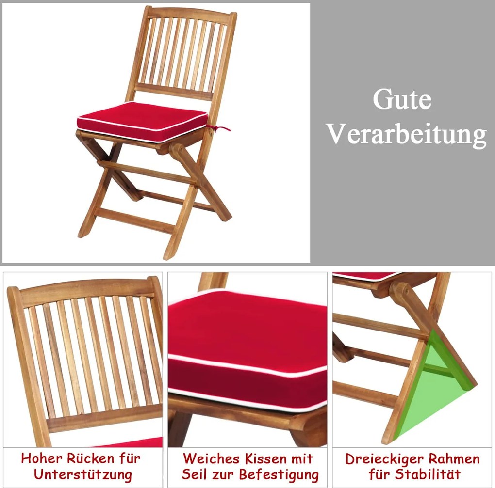 Costway 3-dílný. Terrassenmöbel-Set mit Rundem Tisch a 2 Stühlen a 2 Kissen