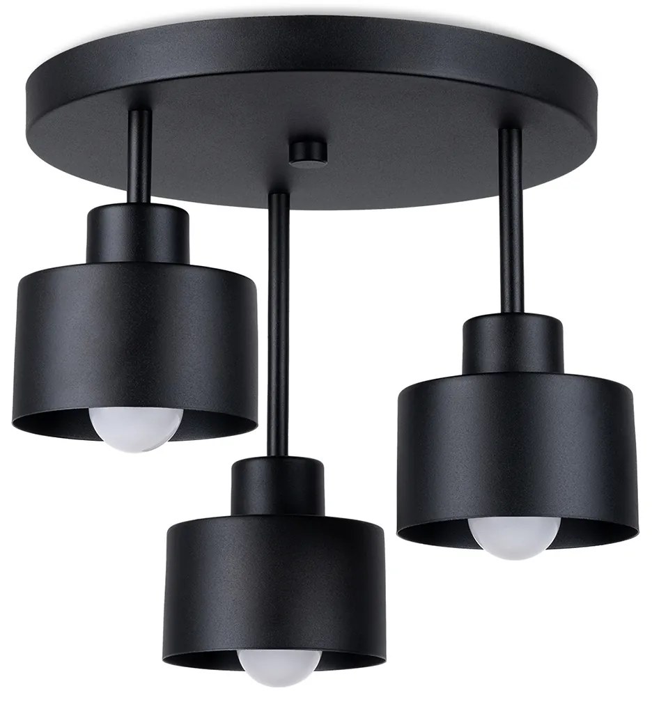 Sollux Lighting Stropní svítidlo SAVAR 3 Černá