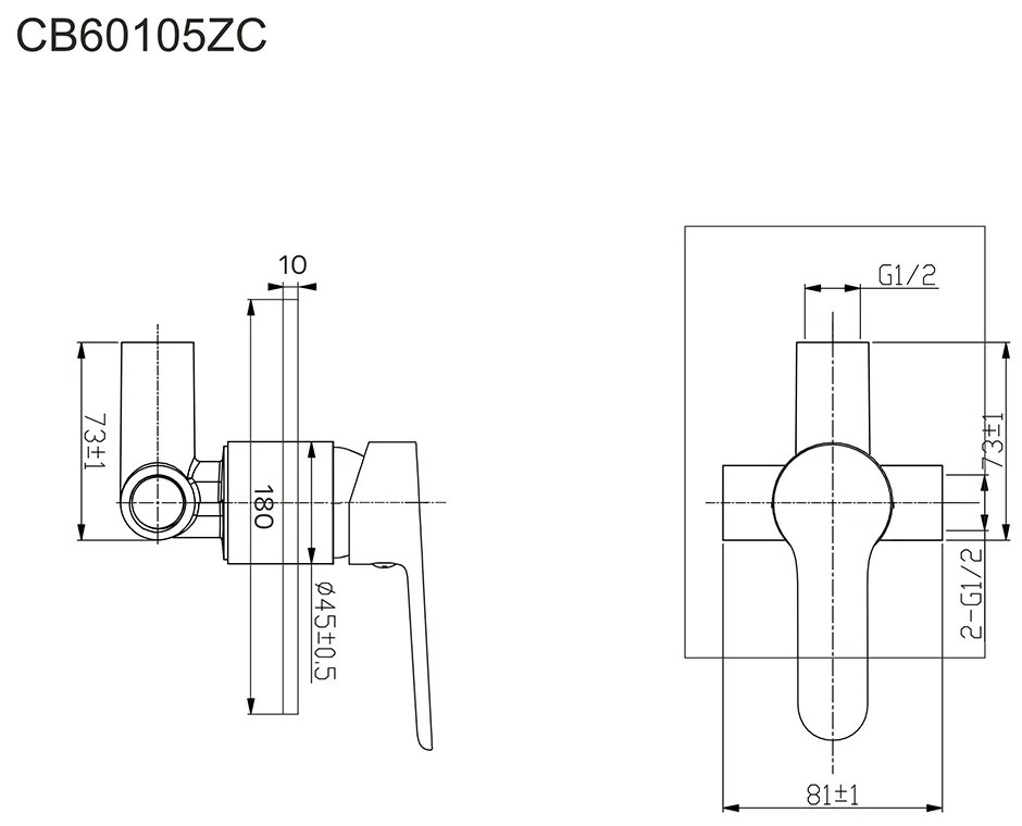 Mereo Zuna sprchová podomítková baterie s přepínačem Mbox hranatý kryt mosaz chrom CB60106ZC