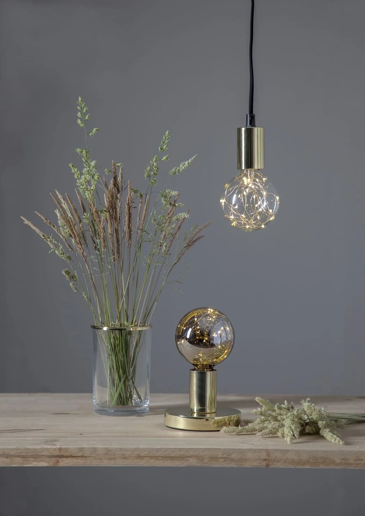 STAR TRADING Dekorativní LED žárovka Warm White Decoled, stříbrná barva, sklo, kov, plast