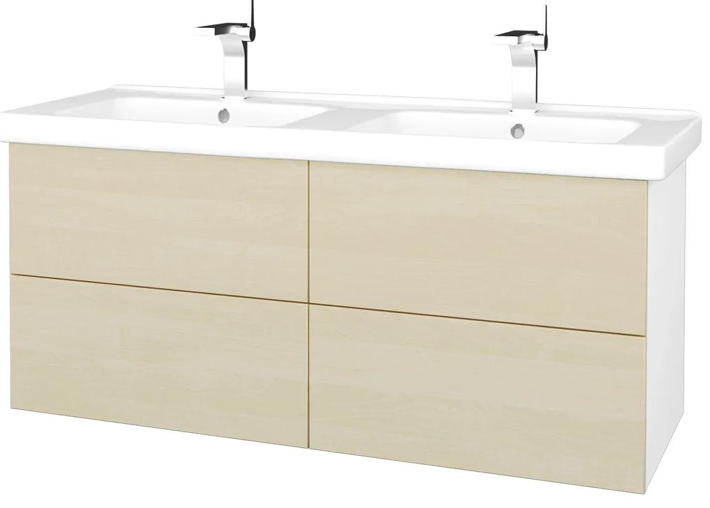 Dřevojas Koupelnová skříň VARIANTE SZZ4 125 (umyvadlo Harmonia) Varianta: N01 Bílá lesk / IND Individual