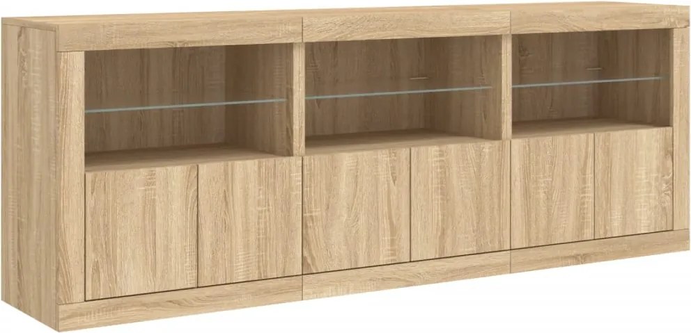 Příborník s LED osvětlením dub sonoma 181,5 x 37 x 67 cm 3209004