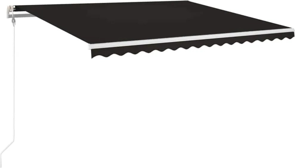 Automatická markýza LED a senzor větru 450 x 350 cm antracitová 3069014