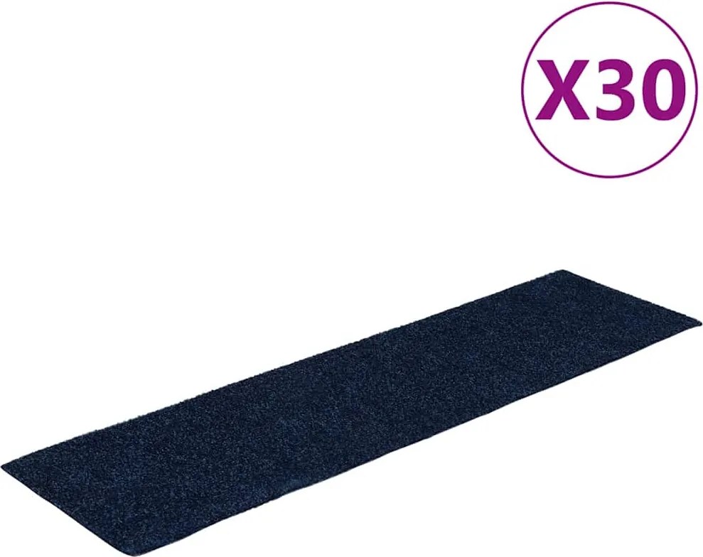 Schodové rohože samolepicí 30 ks 76 x 20 cm tmavě modré obdélníkové 3365731