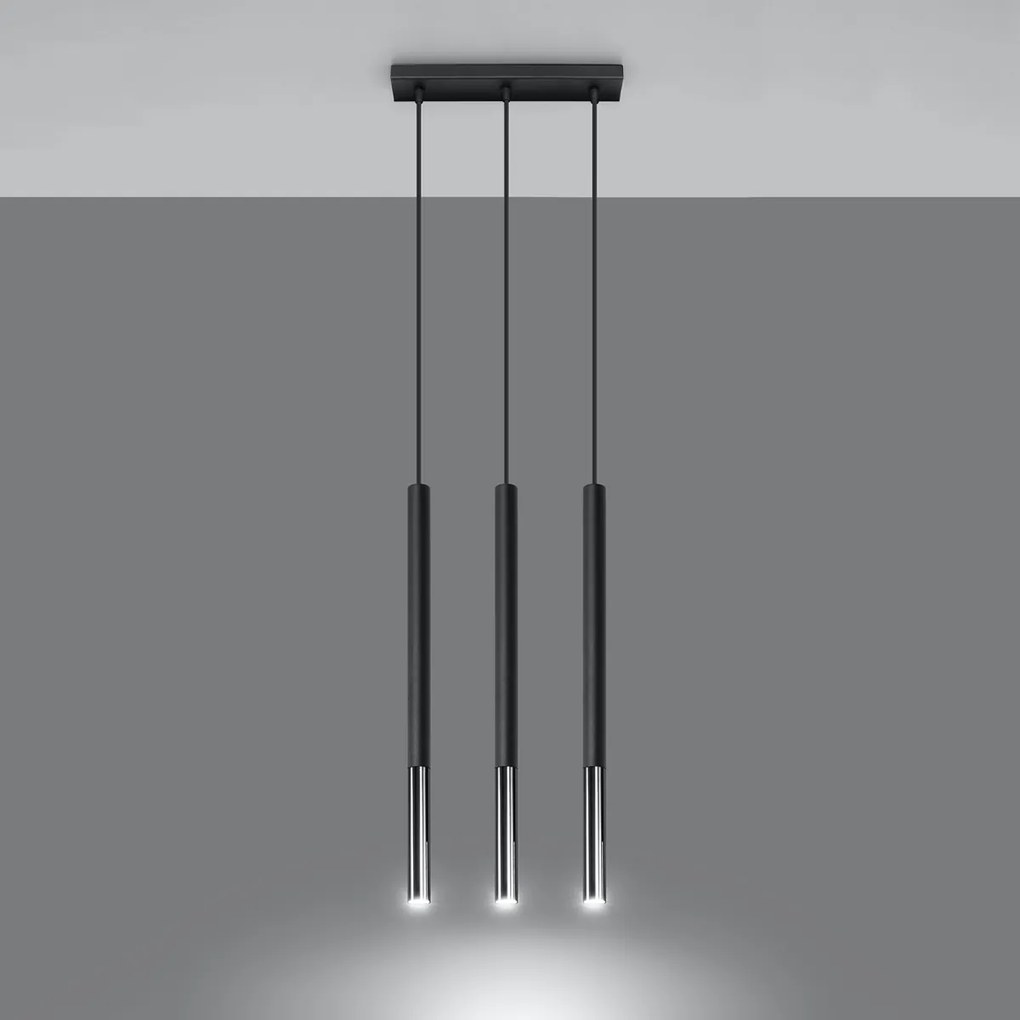 Sollux Lighting Závěsné svítidlo MOZAICA 3L černé/chromové