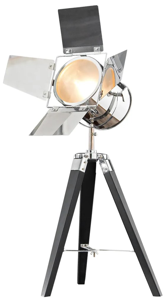 Noble Home Stojací lampa MOVIE, 65 cm, černá, chrom 36847