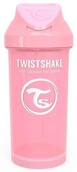 Twistshake Láhev s pítkem 360 ml Pastelově růžová