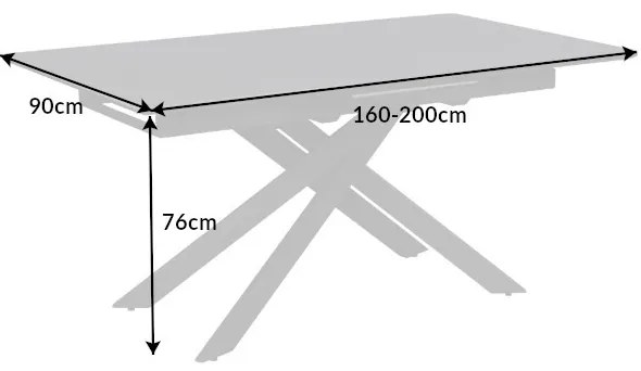 Roztahovací keramický stůl Halia 160-200 cm mramor antracit