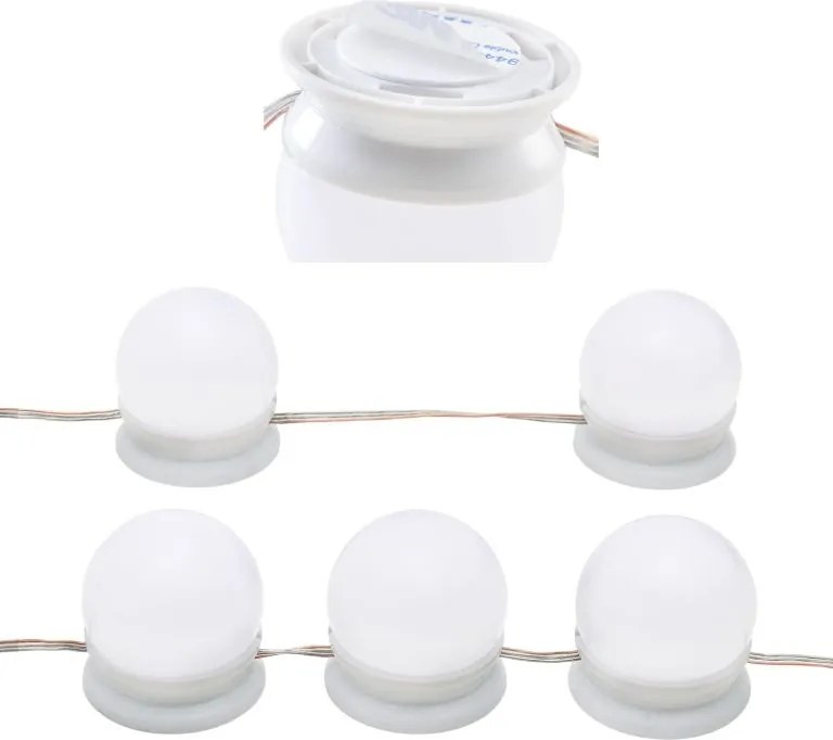 Dekorativní LED osvětlení na zrcadlo, 10 lamp, USB napájení