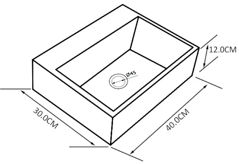 BPS-koupelny Keramické umyvadlo na desku HYD-VA-WH-400 40x30 cm, bílé