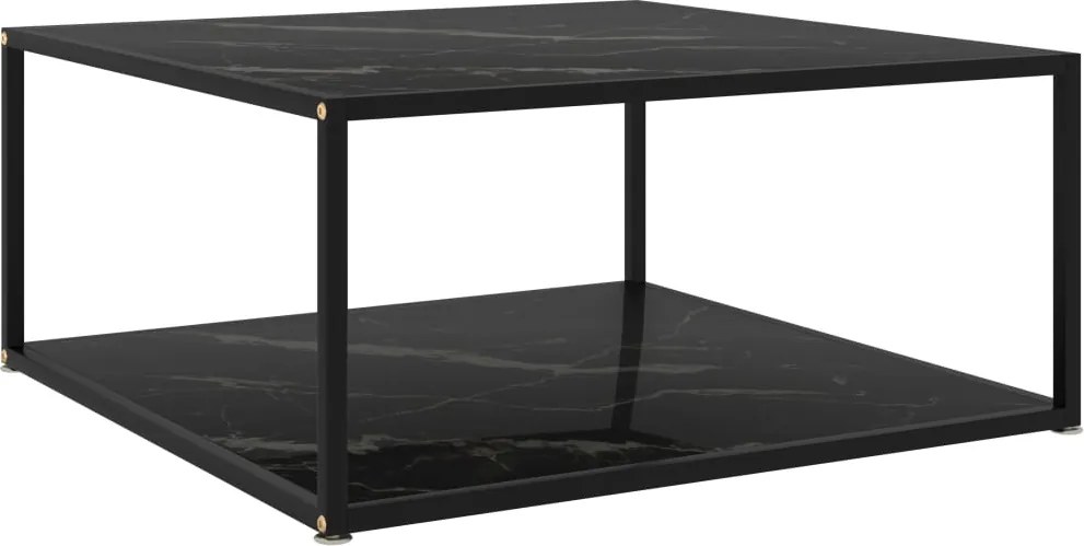 Konferenční stolek černý 80 x 80 x 35 cm tvrzené sklo 322895