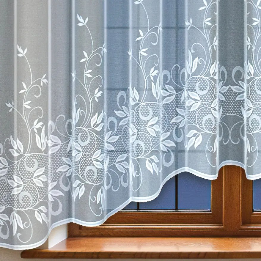 Olzatex kusová záclona DALIA  jednobarevná bílá, výška 150 cm x šířka 300 cm (na okno)