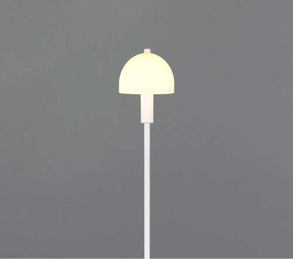 Bílá stojací lampa se skleněným stínidlem (výška 120 cm) Glenn – Reality