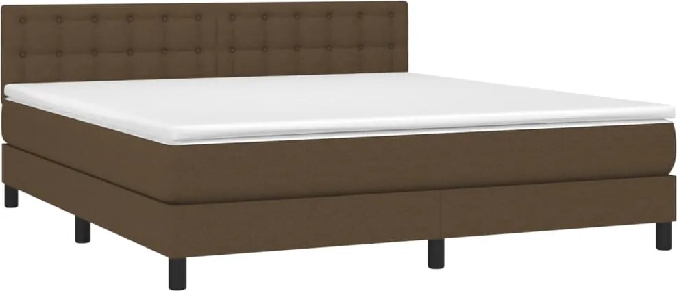 Box spring postel s matrací tmavě hnědá 160x200 cm textil 3140388